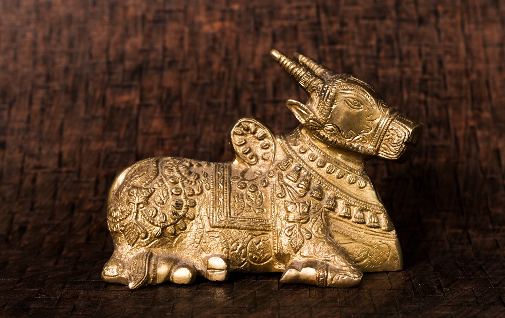 Brass Seated 'Nandi' – Brahm Collection